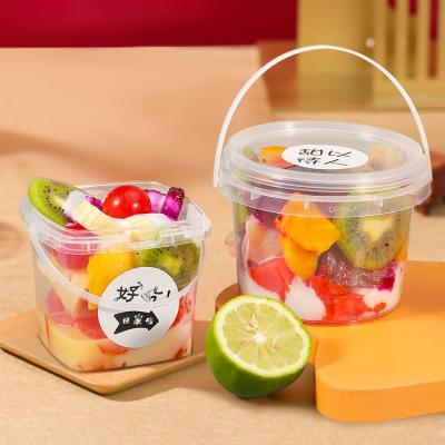 China Other Food Grade Thicken Plastic Bucket With Holder And Lid For Seafood Snack OEM Color Printing for sale