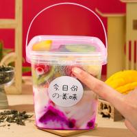 China Other Food Grade Thicken Plastic Bucket With Holder And Lid For Seafood Snack OEM Color Printing for sale