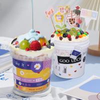 China Other Food Grade Thicken Plastic Bucket With Holder And Lid For Seafood Snack OEM Color Printing for sale