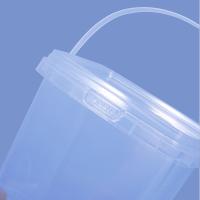 China Capacity 280ml 500ml 1L 2L Food Grade Square Small Clear White Plastic Bucket BPA Free for sale