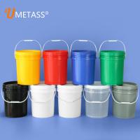China 20L Customize Color Printing Goods Clear Empty Round 5 Gallon Car Paint Bucket With Lid for sale