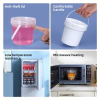 China Custom Label Printing 2L Food Grade PP Round Bucket with Handle and Leakproof Lid for sale
