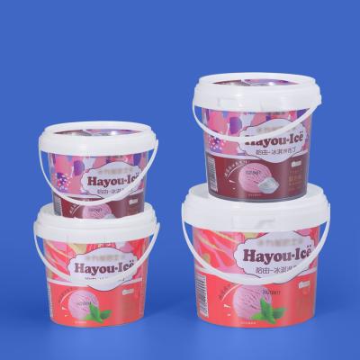 China Logo Printing Food Grade White Plastic Buckets and Customizable for sale