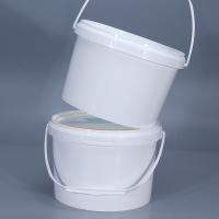 China Logo Printing Food Grade White Plastic Buckets and Customizable for sale