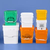 China Multipurpose Food Safe Storage Buckets 4 Gallon PP Plastic Square With Lids for sale