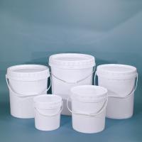 China Personalized Thickened PP White Plastic Pail Bucket Storage Container With Screw Cap for sale