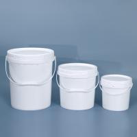China Personalized Thickened PP White Plastic Pail Bucket Storage Container With Screw Cap for sale