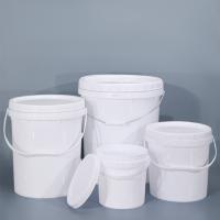 China Personalized Thickened PP White Plastic Pail Bucket Storage Container With Screw Cap for sale