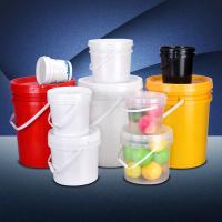 China Round Plastic Paint Bucket With Seal Lid Can Customize Logo For Recycling With Round Shape for sale