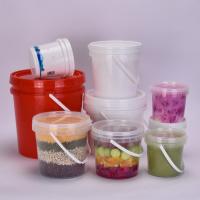 China Round Plastic Paint Bucket With Seal Lid Can Customize Logo For Recycling With Round Shape for sale