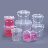 China Food Grade Transparent Plastic Storage Bucket For Water/Milk/Food with Customized Logo for sale