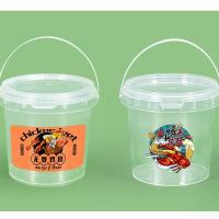 China Food Grade Transparent Plastic Storage Bucket For Water/Milk/Food with Customized Logo for sale