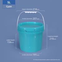 China 5L Plastic Buckets With Lids Food Grade For Liquid Storage Packaging Custom Color for sale