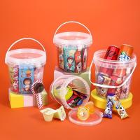 China Sample Supplied Food Grade IML Customized PP Plastic Ice Cream Bucket With Lid Handle for sale