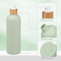China 400ml 500ml Soft Touch Cosmetic Squeeze Bottle with Bamboo Lid for Shampoo Body Butter Lotion Packaging for sale