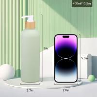 China 400ml 500ml Soft Touch Cosmetic Squeeze Bottle with Bamboo Lid for Shampoo Body Butter Lotion Packaging for sale