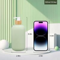 China 400ml 500ml Soft Touch Cosmetic Squeeze Bottle with Bamboo Lid for Shampoo Body Butter Lotion Packaging for sale