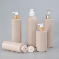 China Biodegradable Wheat Straw Cosmetic Bottles 100-500ml for Body Lotion Shower Gel Shampoo Packaging for sale