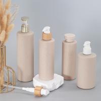 China Biodegradable Wheat Straw Cosmetic Bottles 100-500ml for Body Lotion Shower Gel Shampoo Packaging for sale