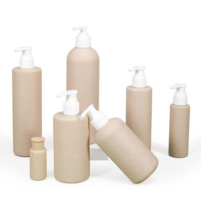 China 30ml-500ml Wheat Straw Biodegradable Shampoo Pump Bottle - Eco-Friendly Cosmetic Packaging with Food-Grade Material for sale