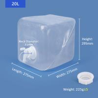 China Custom Size Accepted 20L Outdoor Collapsible Jerry Can Water Container With Plastic Tap for sale