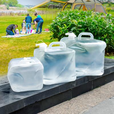 China 5L LDPE Large Transparent Collapsible Jerry Cans with Handle Portable Outdoor Water Bag For Camping Hiking for sale