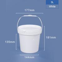 China 3L Food Grade PP Storage Bucket with Press-On Lid and Sturdy Handle in White, Black, Blue Colors for sale