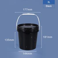 China 3L Food Grade PP Storage Bucket with Press-On Lid and Sturdy Handle in White, Black, Blue Colors for sale