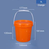 China 3L Food Grade PP Storage Bucket with Press-On Lid and Sturdy Handle in White, Black, Blue Colors for sale