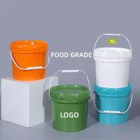 China Heavy Duty PP 5 Gallon Transparent Bucket White Pail Reinforced Foodsafe for sale