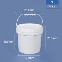 China Heavy Duty PP 5 Gallon Transparent Bucket White Pail Reinforced Foodsafe for sale