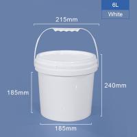 China Bulk Big PP Plastic Food Storage Buckets 6 Litre 6000ml Red Yellow Translcuent for sale