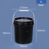 China Bulk Big PP Plastic Food Storage Buckets 6 Litre 6000ml Red Yellow Translcuent for sale
