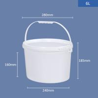 China 6L Heavy Duty Oval Polypropylene PP Recycled Plastic Buckets with Lids and Handles for Storage for sale