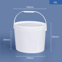 China 10L PP Oval Plastic Pail Bucket Translucent White for Beer Beverage Storage with Handle and Lid for sale