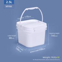 China 2.5L Square Bulk Plastic Buckets with Lids - Heavy Duty Storage Pails in Green Yellow Black Colors for sale