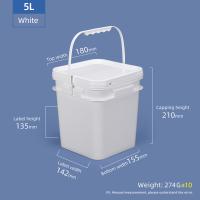 China Bulk Sealed Square 5 Gallon Transparent Bucket Food Safe Custom for sale