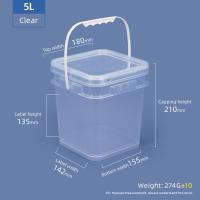 China Bulk Sealed Square 5 Gallon Transparent Bucket Food Safe Custom for sale