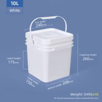 China Transparent Square 2 Gallon Plastic Pail with Food-Safe Storage and All-Metal Handles for sale