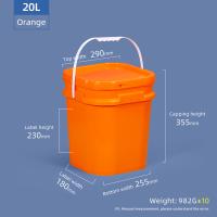China ODM 6 Gallon Square Plastic Bucket with Lid - Heavy Duty Reusable Container for Food Storage and Industrial Use for sale