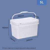 China 5L Rectangular Plastic Bucket With Sturdy Handles Leak-Proof for sale
