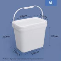 China 220mm Height 6L Rectangular Bucket Store Food , Agricultural Products for sale