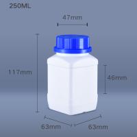China 250ML Wide Neck Square Bottle HDPE Material Cylinderical Body for sale