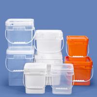 China Factory Wholesale Food Safe IML Customized Sealed Empty Plastic Square Buckets Container for Packaging Pet Food for sale