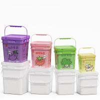 China Factory Wholesale Food Safe IML Customized Sealed Empty Plastic Square Buckets Container for Packaging Pet Food for sale