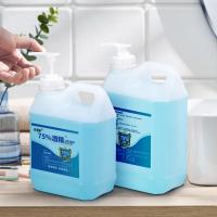 China Liquid Detergent Container One Liter 5L Plastic Jerry Can F-Style Jugs With Pump Dispensar For Hand Wash Disinfection for sale