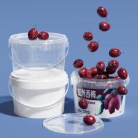 China Plastic Food Storage Buckets With Lids 300ml 500ml 1L 2L Food Grade Transparent Bucket For Fruit for sale
