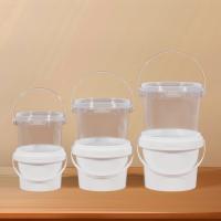 China Plastic Food Storage Buckets With Lids 300ml 500ml 1L 2L Food Grade Transparent Bucket For Fruit for sale