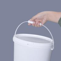 China White Oval Paint Bucket With Handle And Lid For Print for sale