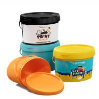 China White Oval Paint Bucket With Handle And Lid For Print for sale